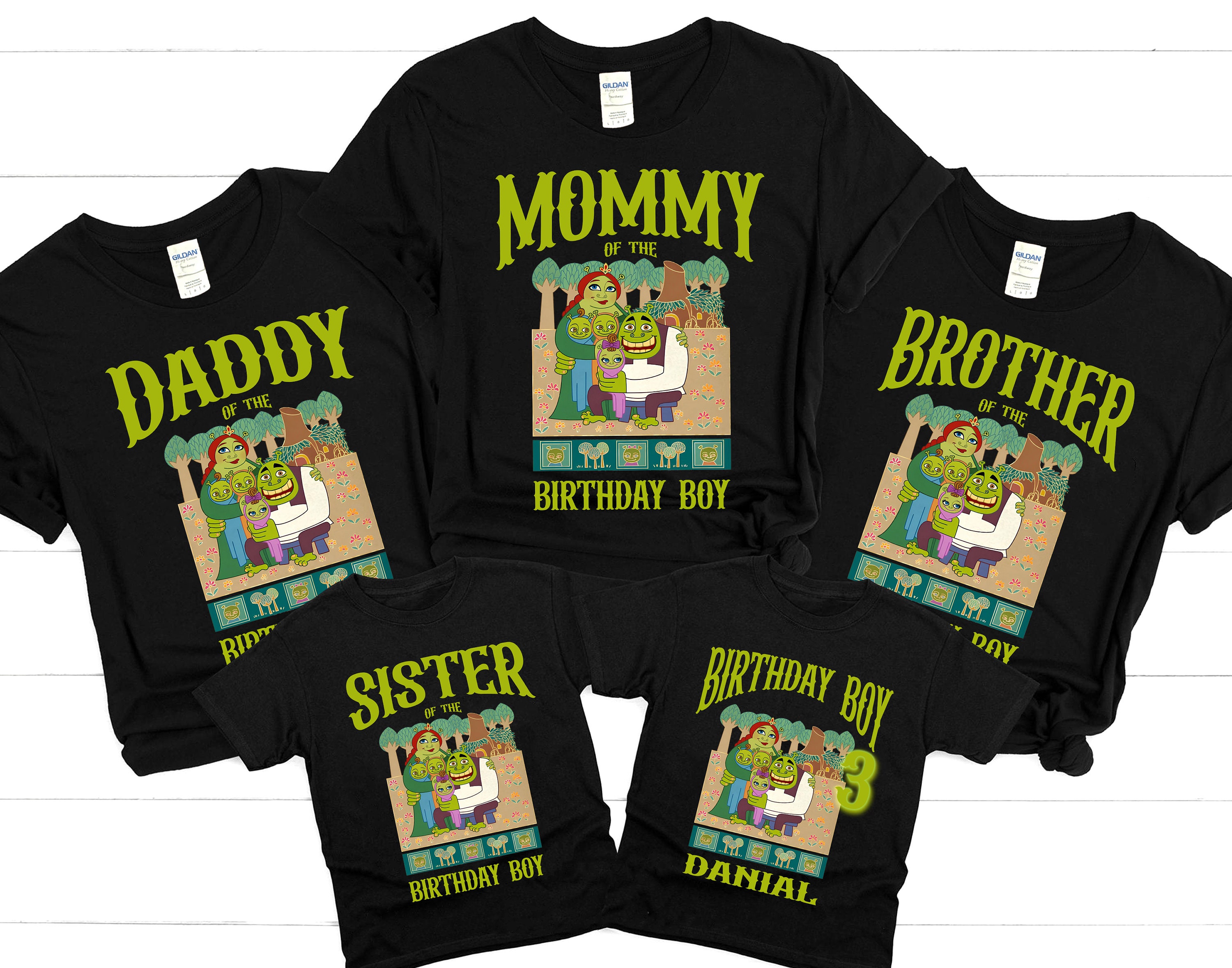 Personalized Shrek Family Birthday Shirt, Shrek Birthday Boy and Girl ...