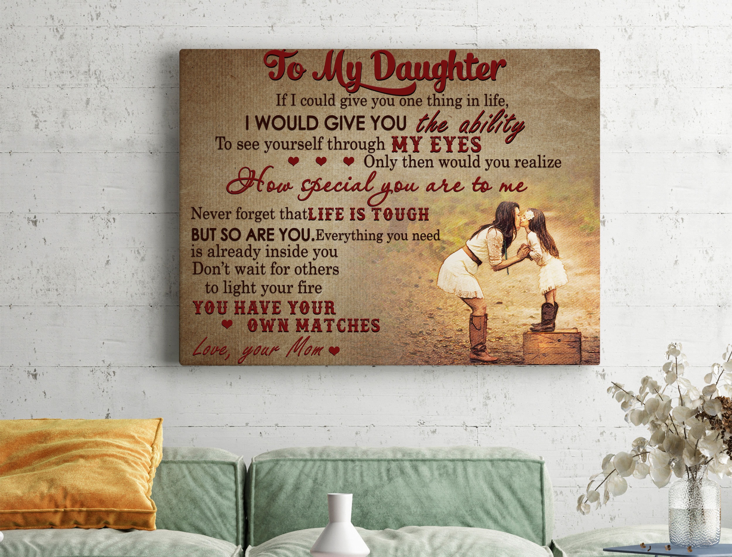 To My Daughter Personalized Daughter Canvas, Custom Canvas Wall Decor ...