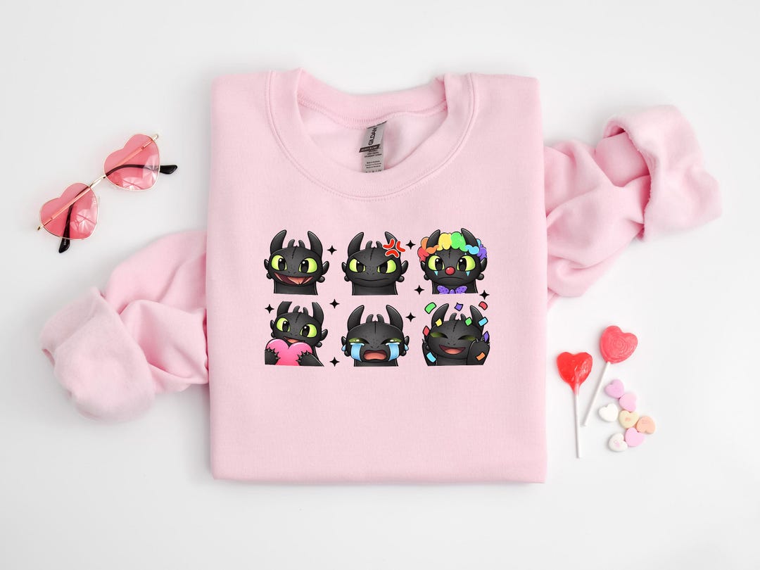 How to Train Your Dragon Toothless Pose Shirt, Cute Toothless Emotions ...