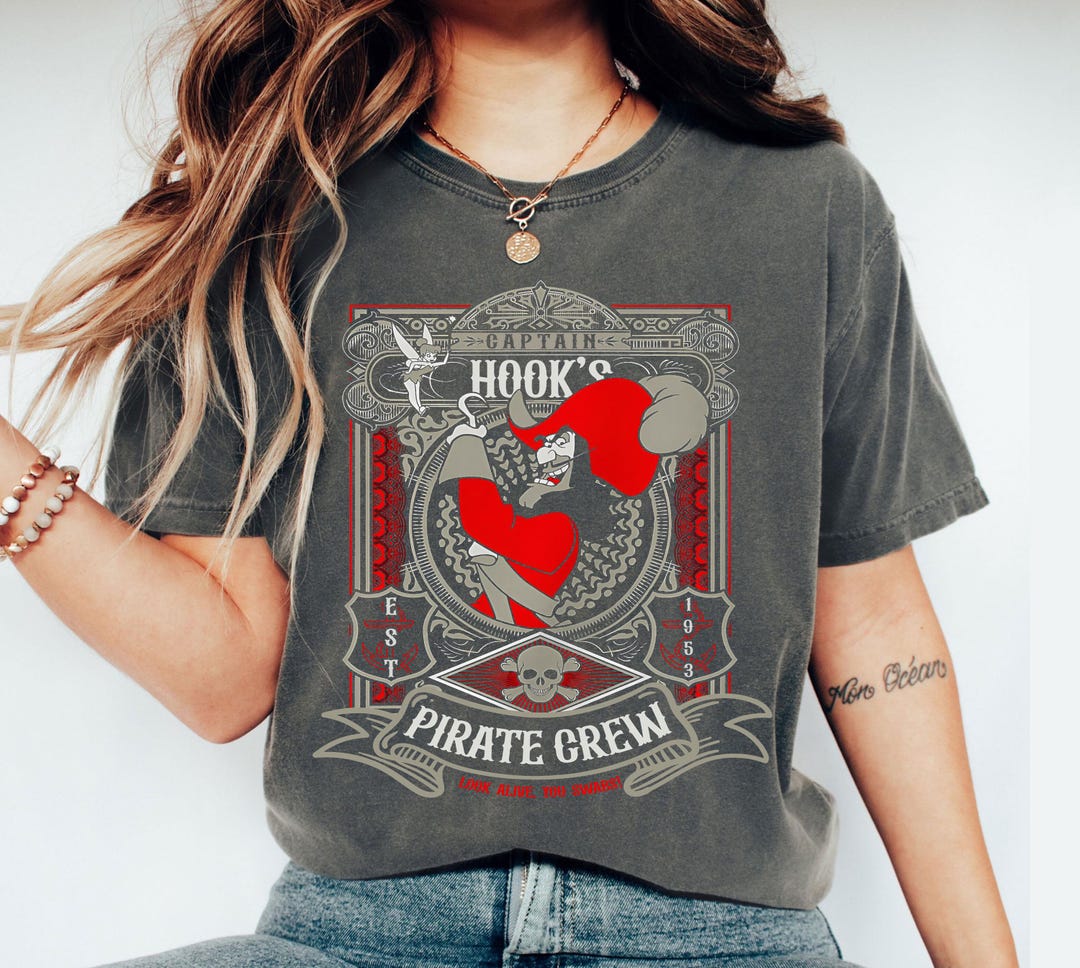 Villains Captain Hook Shirt, Captain Hook Pirate Crew Est 1953 Shirt ...