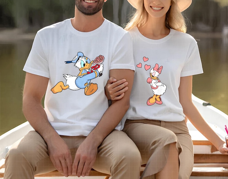 Donald Duck & Daisy Duck Couple Shirt, Valentine's Day Shirt, Happy ...