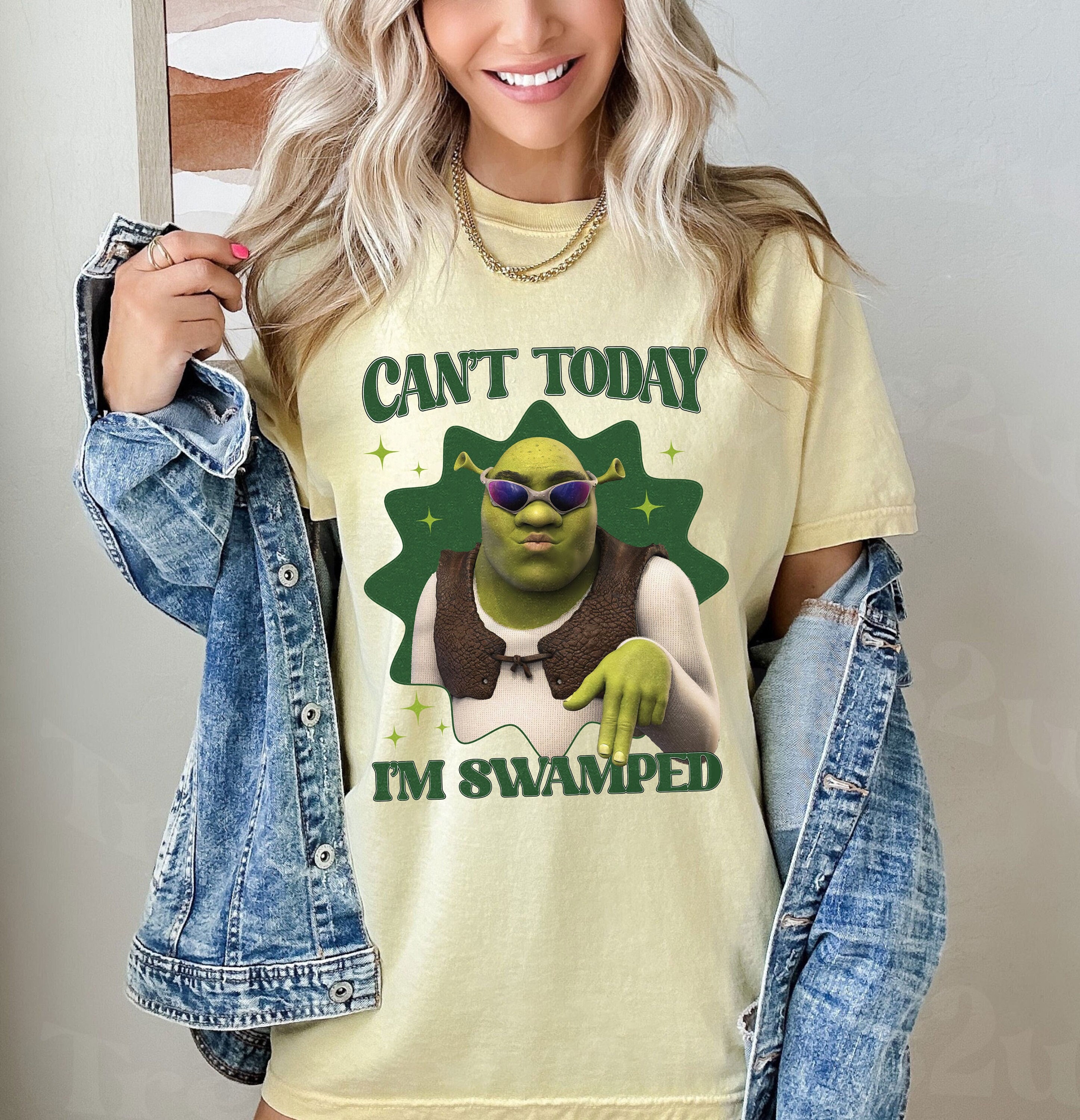 Funny Shrek Shirt I'm Swamped Shirt, Memes Shrek Disney Fiona Shirt ...