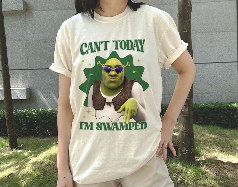 Funny Shrek Shirt I'm Swamped Shirt, Memes Shrek Disney Fiona Shirt, Beware Ogre Shirt, Shrek ...