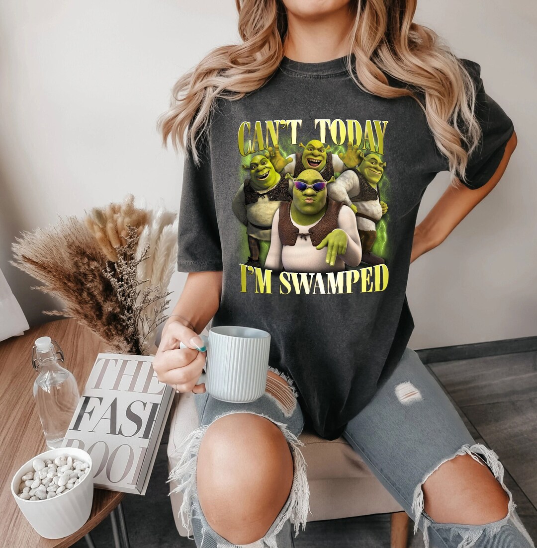 Shrek Funny Trending Shirt Can't Today I'm Swamped Shrek and Fiona ...