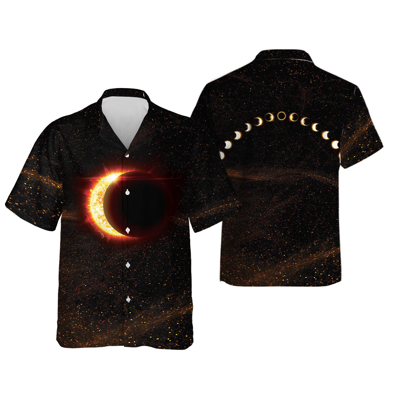 Total Solar Eclipse Hawaiian Shirt, Sun and Moon Aloha Hawaii Shirt ...