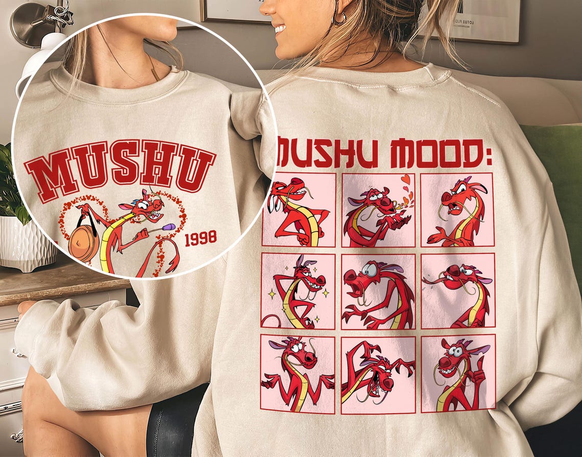 2 Sided Mushu Est 1998 Shirt, Funny Mushu Dragon Spirit Animal Shirt ...