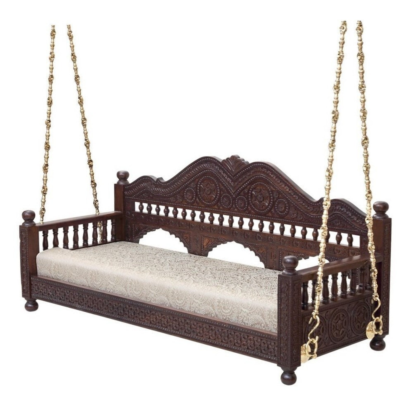 Handmade Solid Teak Wooden Fine Carved Ceiling Swing/indoor Swing for ...