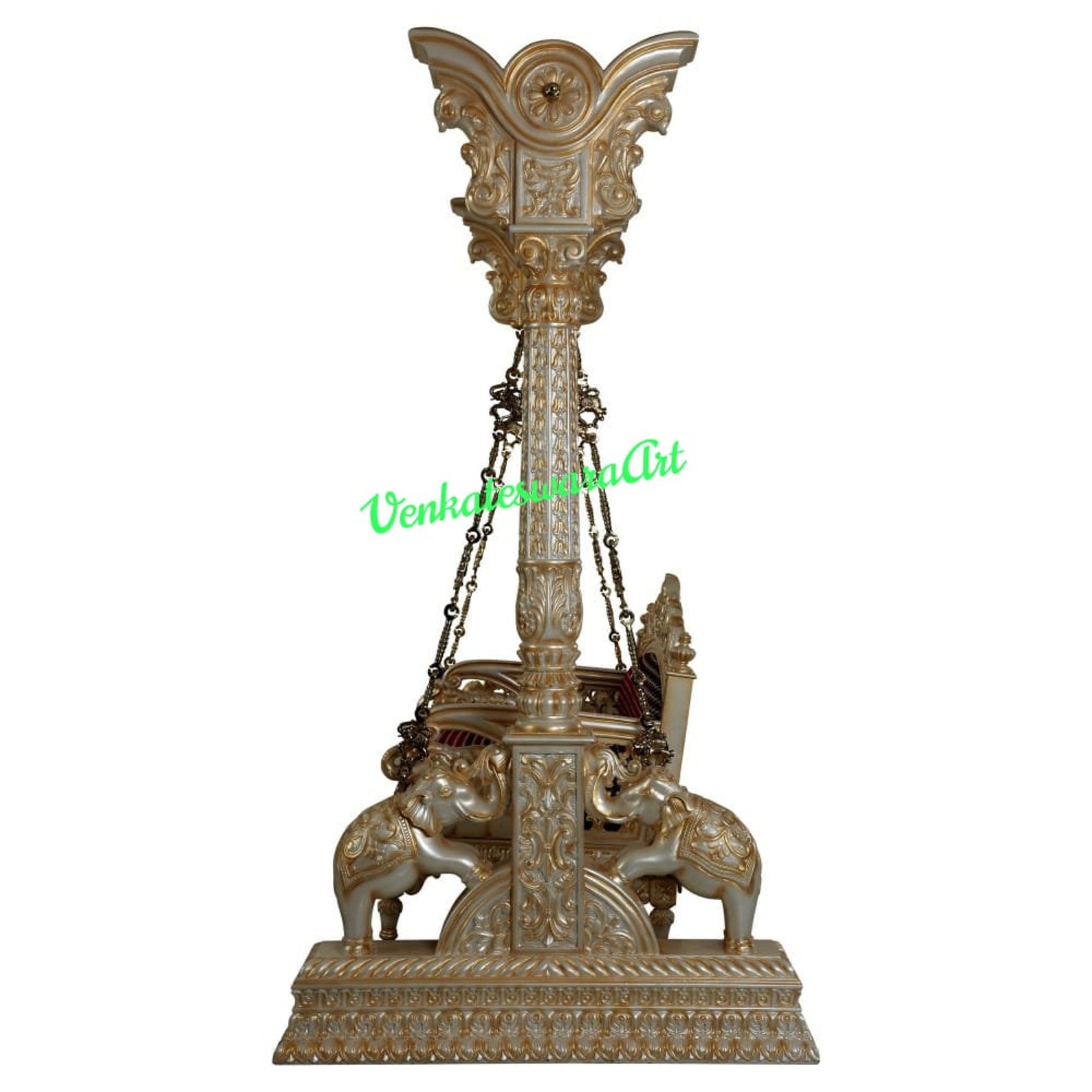 Handmade Teak Wooden Fine Carved Maharaja Swing/indoor Swing With Brass ...
