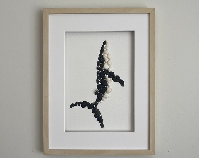 Humpback Whale Sea Shell College Art, Mussel Shell Wall Decor, Shell ...