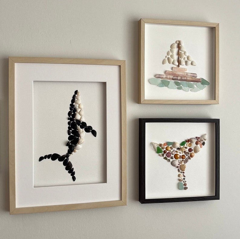 Humpback Whale Sea Shell College Art Mussel Shell Wall - Etsy