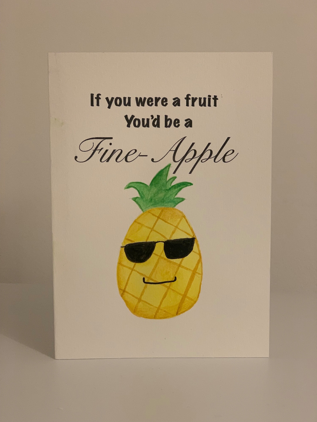 If You Were A Fruit Youd Be A Fine Apple Hand Made Card Etsy Uk