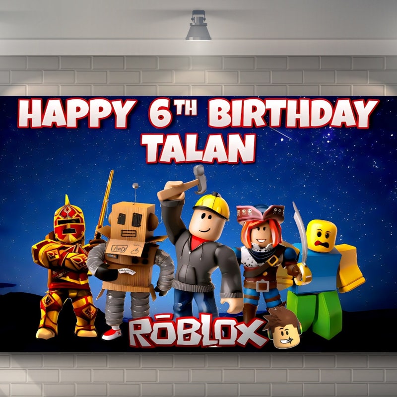 Birthday Roblox Backdrop - Etsy