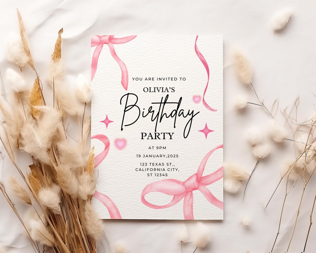Stylish Birthday Invitation, Aesthetic Birthday Theme, Girls Favourite ...