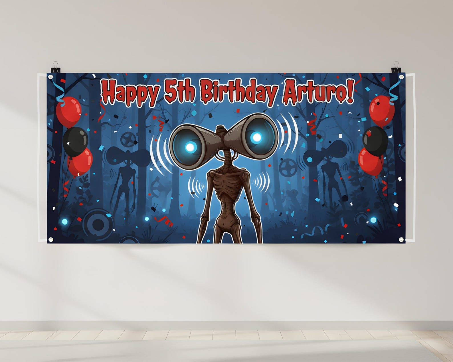 Siren Head Inspired Birthday Banner | Custom Digital Backdrop | Kids ...