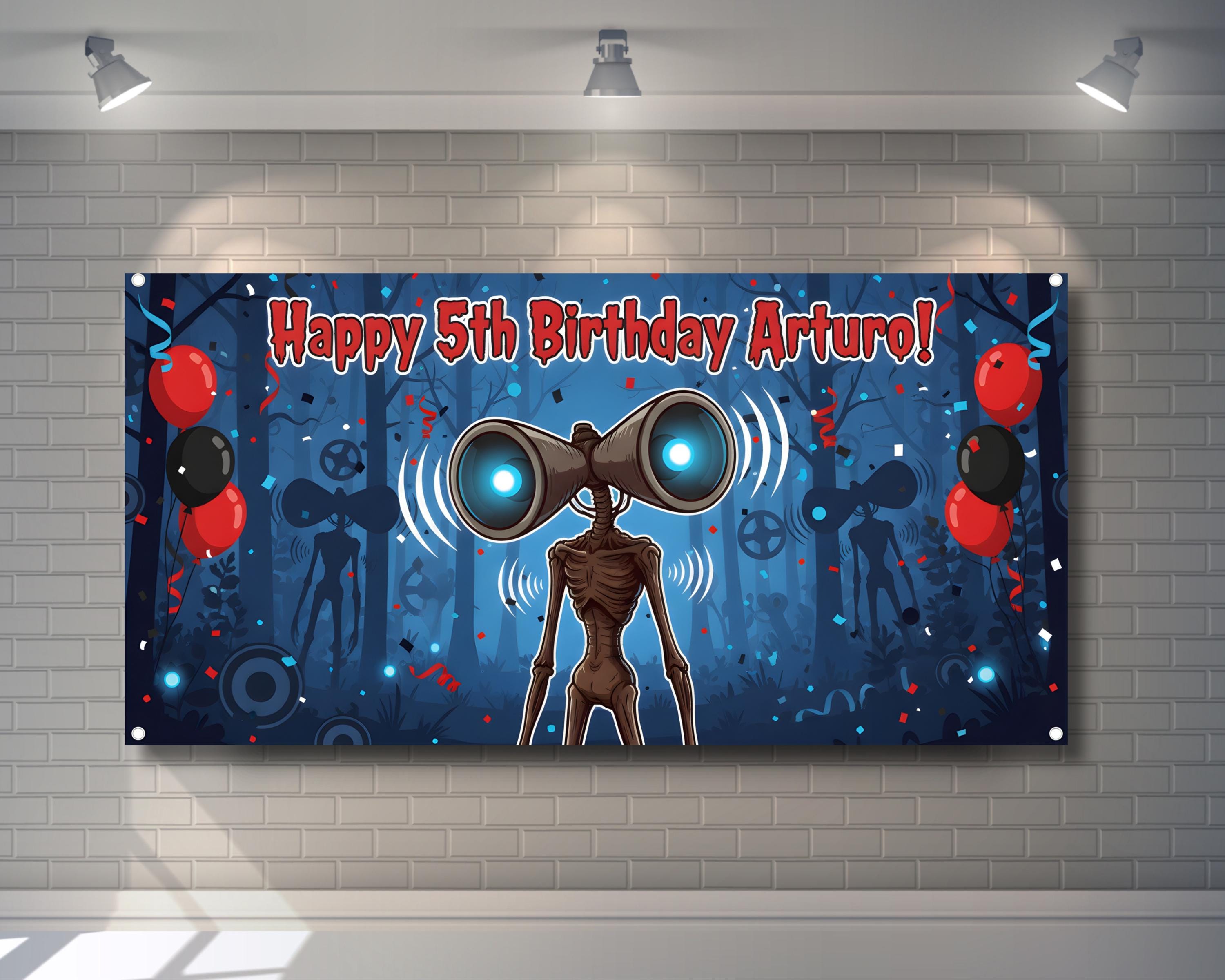 Siren Head Inspired Birthday Banner | Custom Digital Backdrop | Kids ...