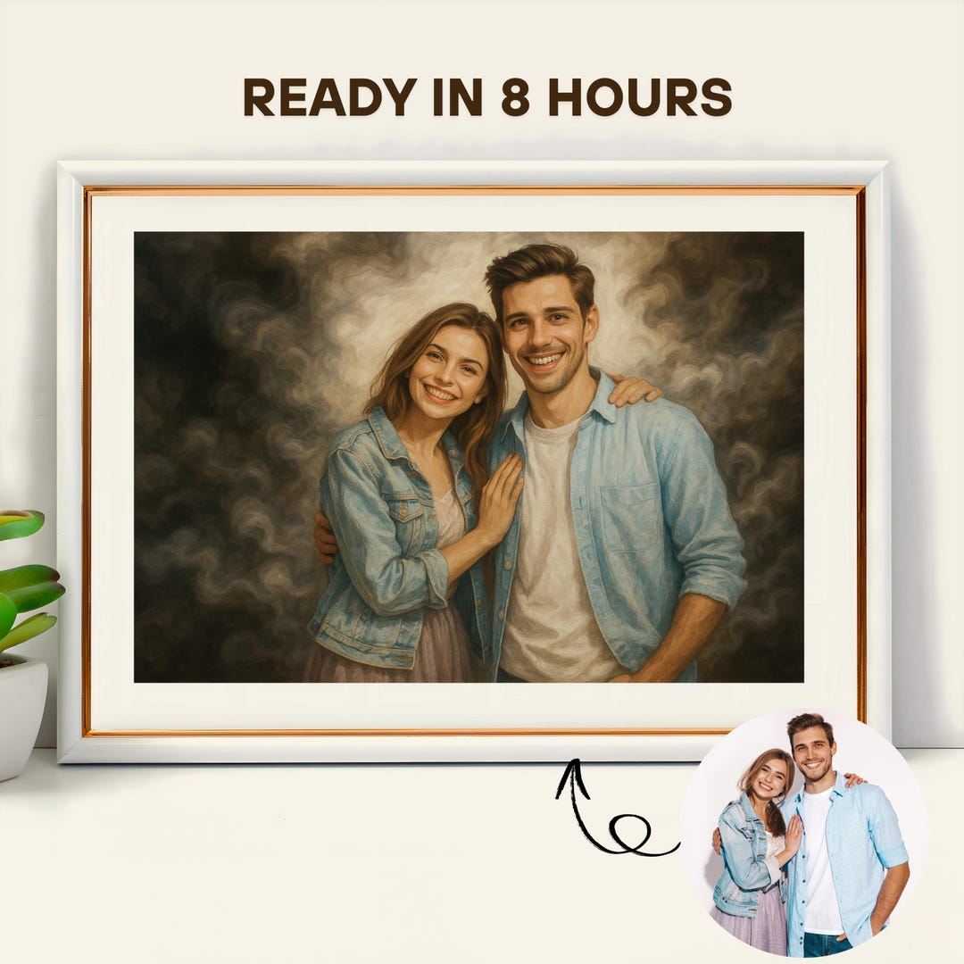 Custom Smoke Oil Painting | Personalized Smokey Couple Drawing ...