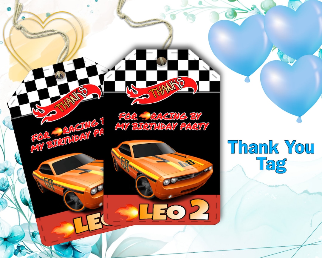 Kids Birthday Thank You Tag, Personalised Printable Gift Bag Tags ...