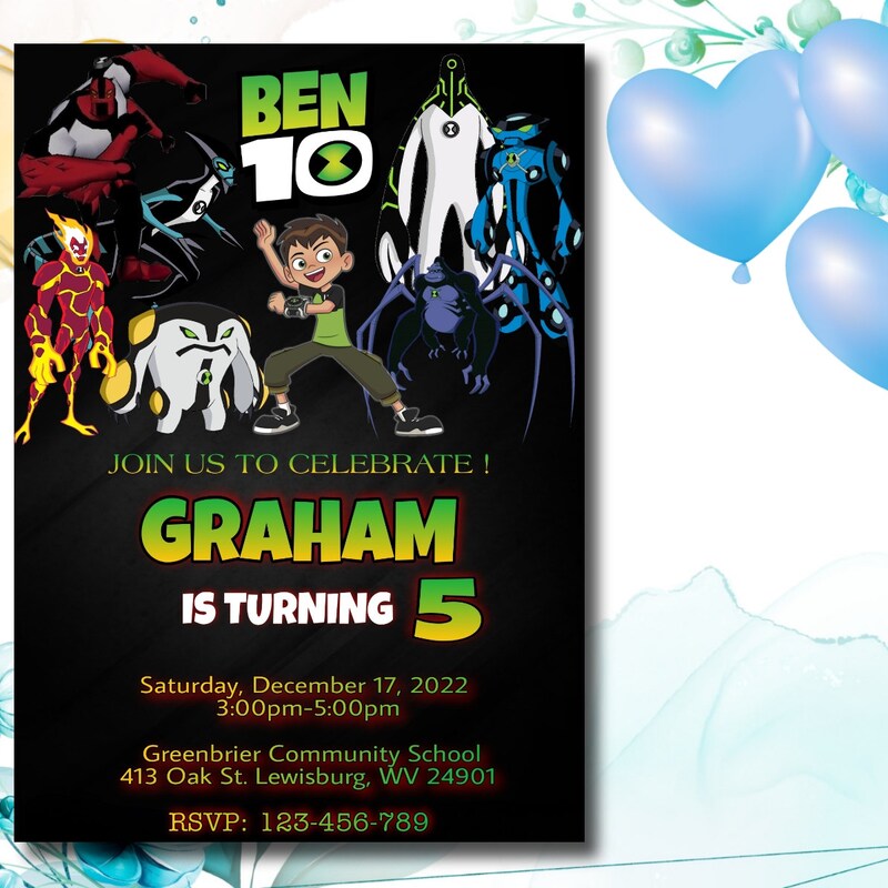 Ben10 Invitation - Etsy