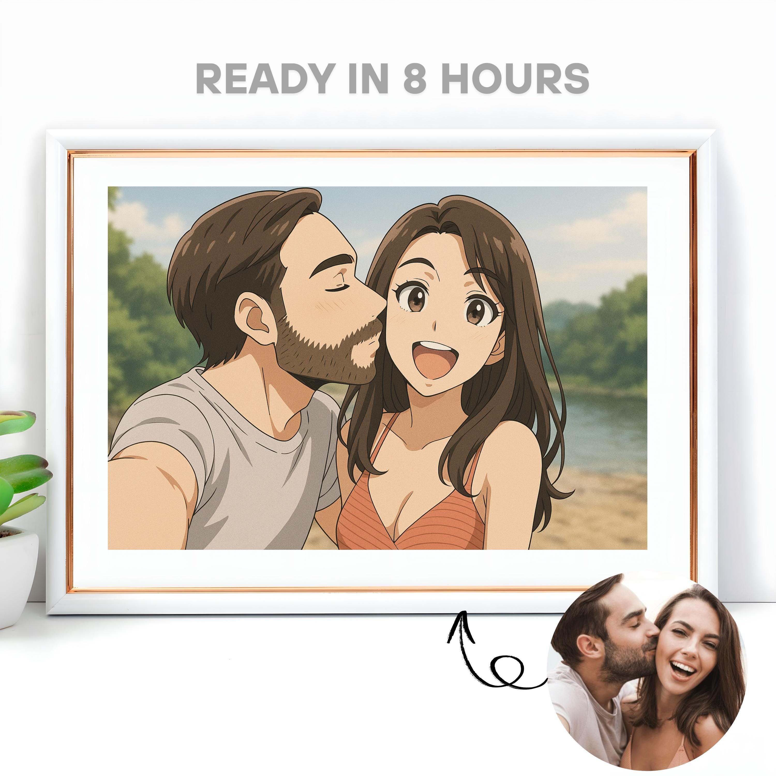 Custom Anime Drawing | Personalized Anime Character Portrait From Photo ...