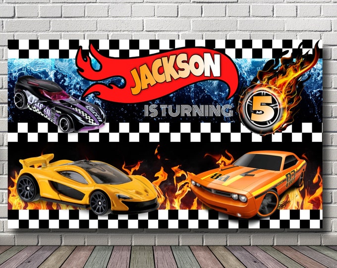 Race Car Birthday Banner, Racing Theme Birthday, Race Car Party ...