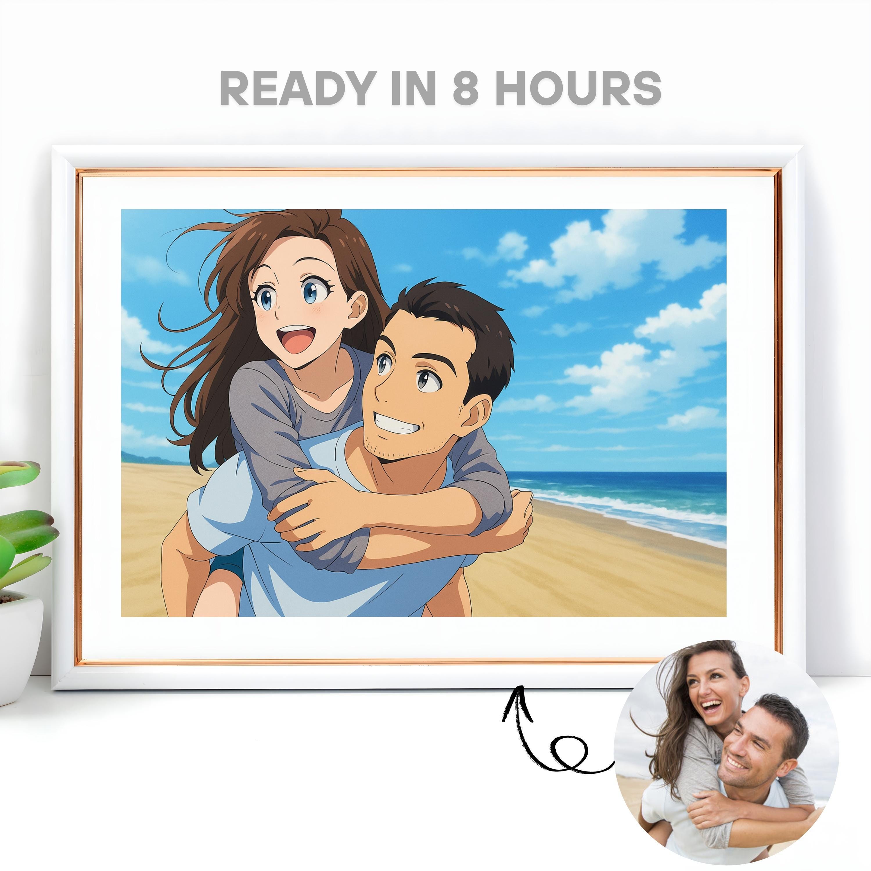 Custom Anime Drawing | Personalized Anime Character Portrait From Photo ...
