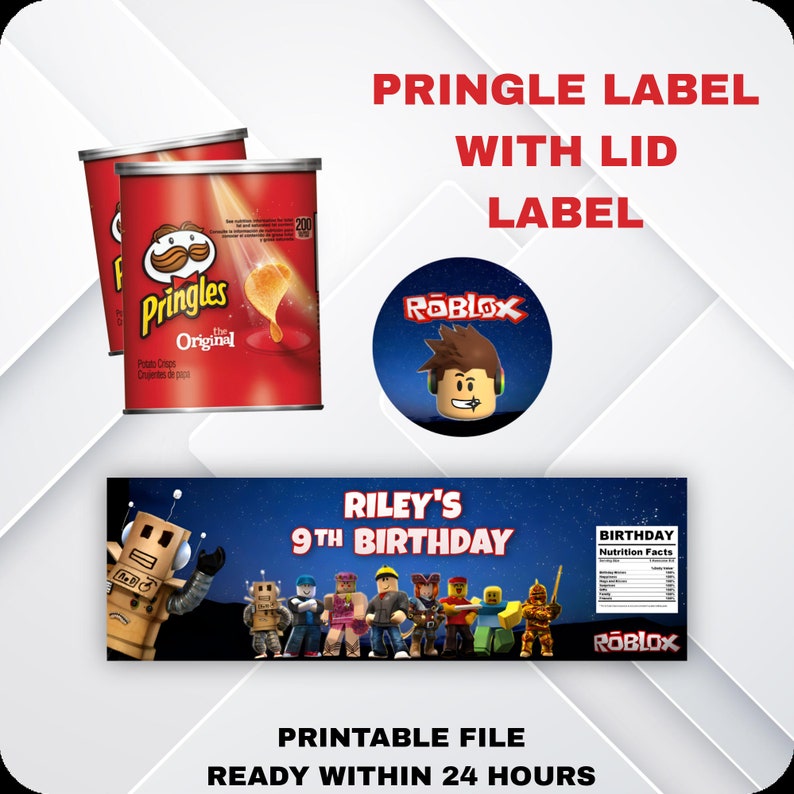 Kids Birthday Pringle Labels, Personalised Printable Pringle Label ...