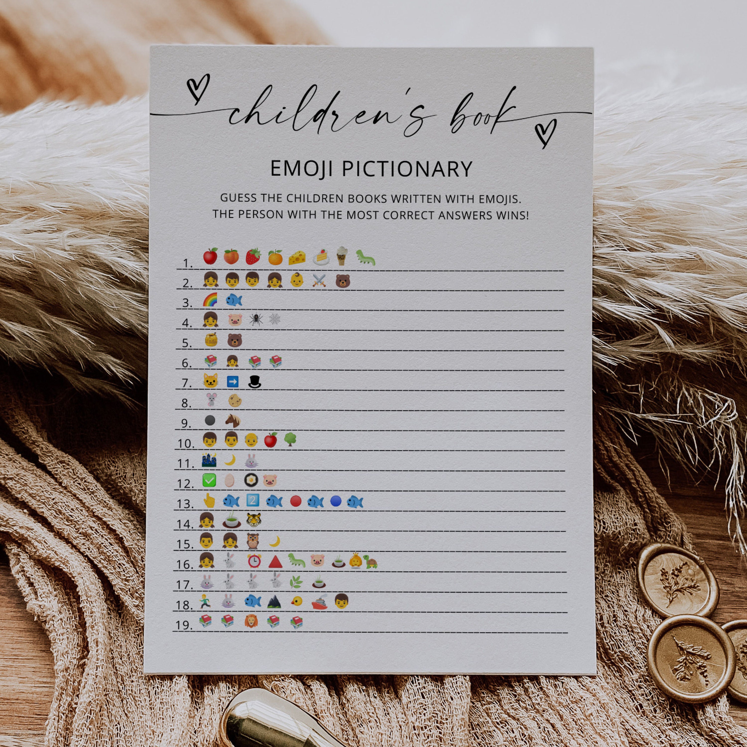 Children's Book Emoji Pictionary Game Baby Shower Emoji - Etsy