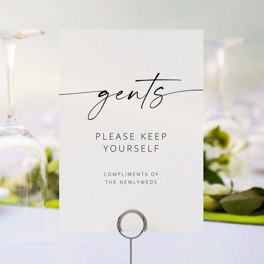 Modern Gentlemen Room Sign Template Minimalist Wedding - Etsy
