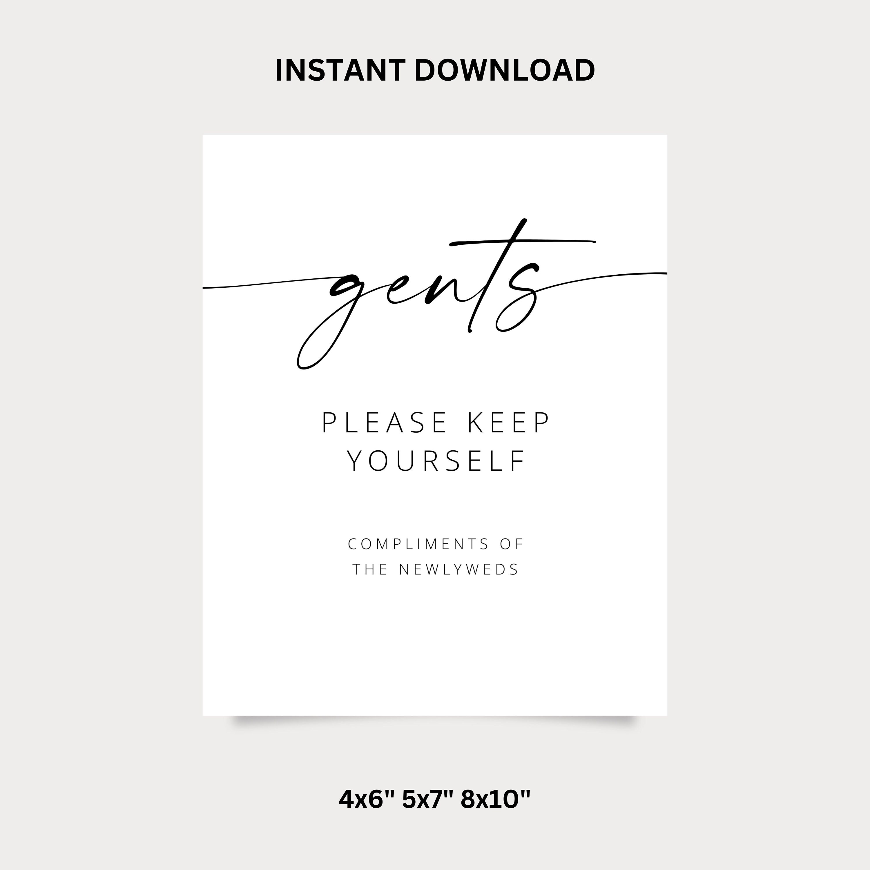 Modern Gentlemen Room Sign Template Minimalist Wedding - Etsy