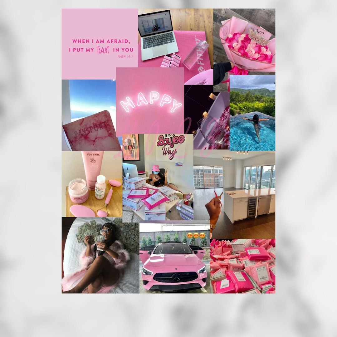 Pink 2024 Digital Vision Board 18x24in - Etsy