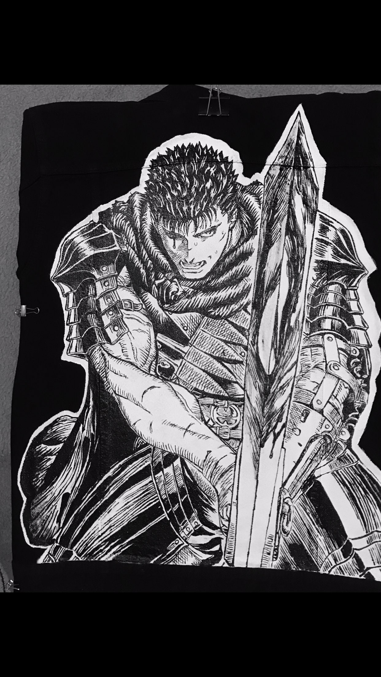 Berserk Anime Jeans Jacket Guts Custom Made. Hand-painted Denim Jacket ...
