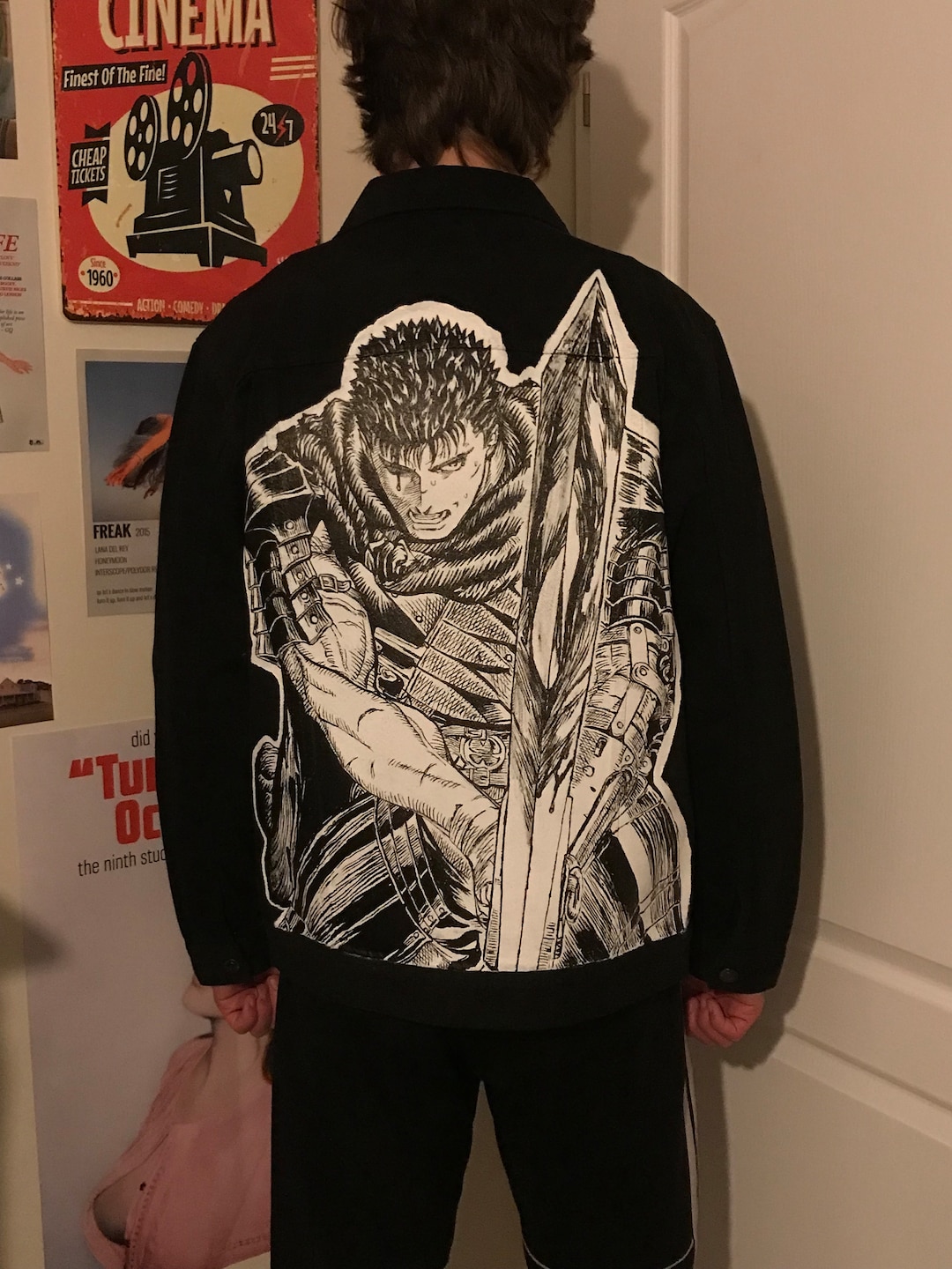 Berserk Anime Jeans Jacket Guts Custom Made. Hand-painted Denim Jacket ...