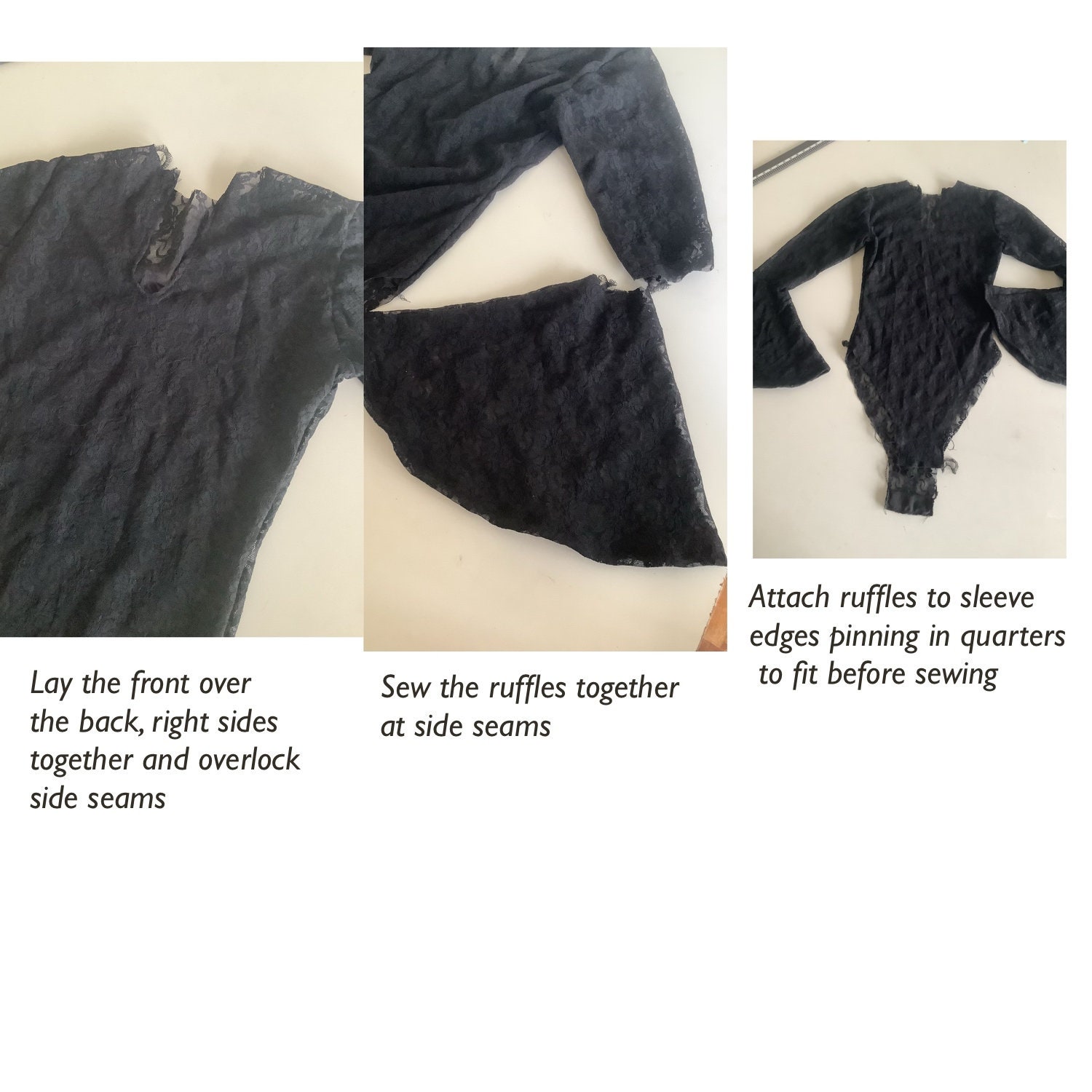 Bodysuit PDF Sewing Pattern. Bell Sleeve Leotard for Women. Stretch ...