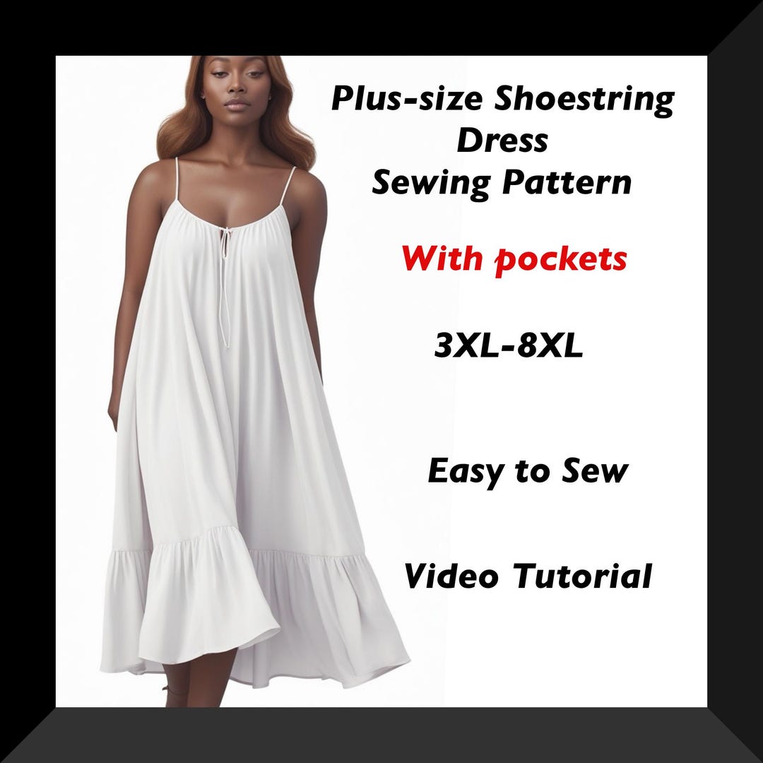 Plus Size Gathered Dress Sewing Pattern, Easy Sew (PDF Pattern) - Etsy UK