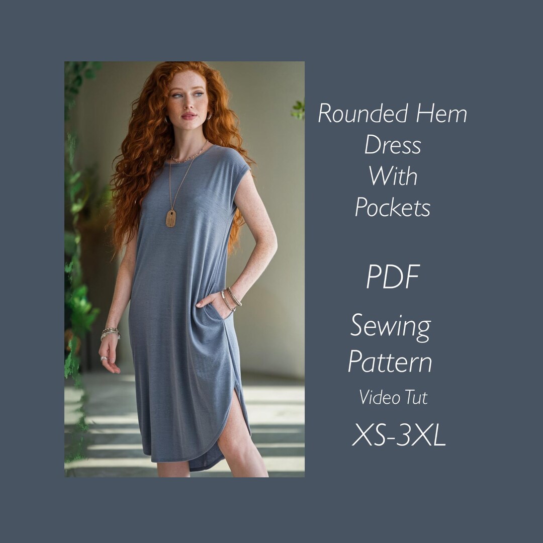 Slip Dress Sewing Pattern | Rounded Hem, Loose Fit (PDF Pattern) - Etsy