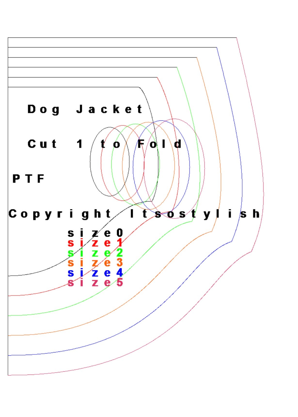 Dog Coat/jersey PDF Sewing Pattern. Dog Jersey/jacket in 5 Sizes XS-L ...