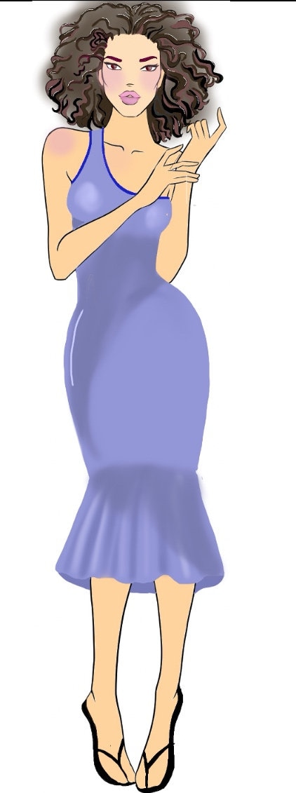 One-shoulder Mermaid Dress Sewing Pattern PDF. 7 Sizes Mermaid Vacation ...