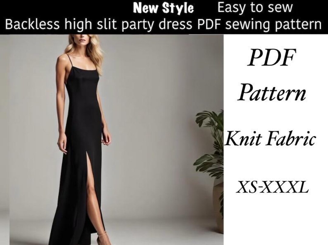 Backless Sewing Pattern PDF Dress, Prom Dress, Bridesmaid Maxi Dress ...