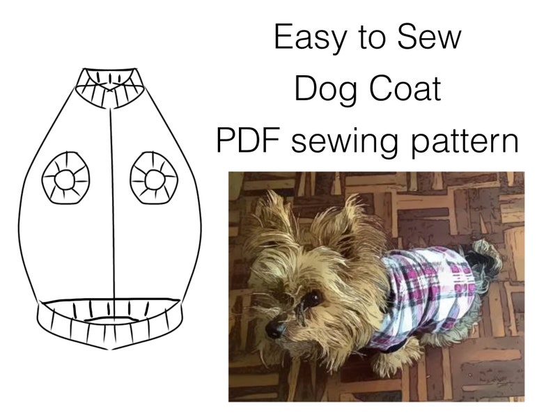 Dog Coat/jersey PDF Sewing Pattern. Dog Jersey/jacket in 5 Sizes XS-L ...