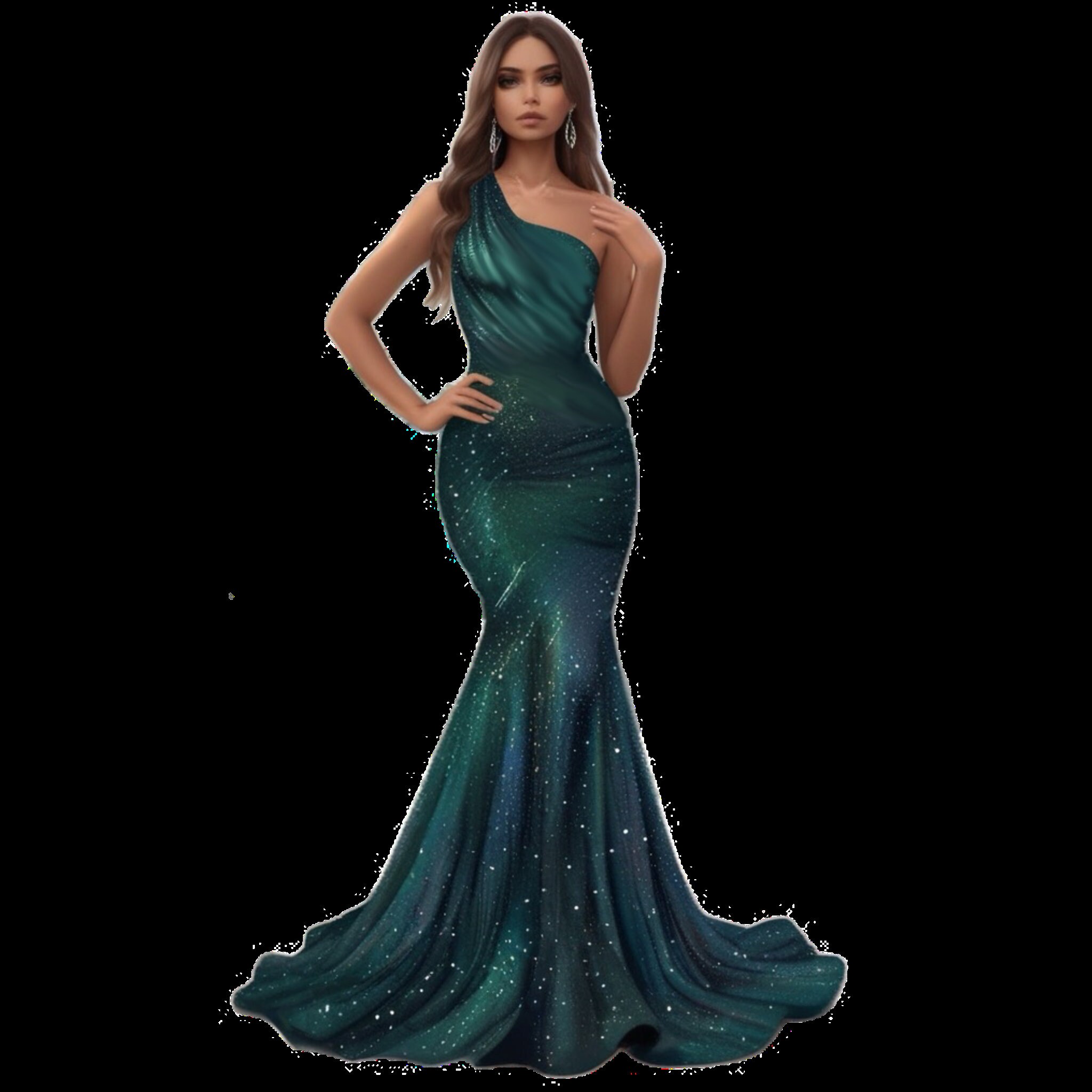 One-shoulder Mermaid Dress Sewing Pattern PDF. 7 Sizes Mermaid Vacation ...