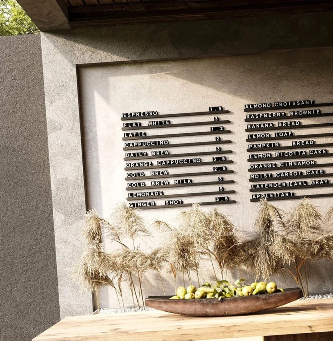 Wall Menu Board Large Menu Board Changeable Menu Cafe Menu - Etsy