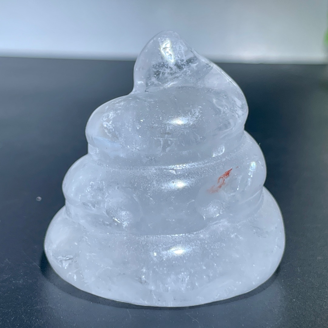 1.9''natural Clear Quartz Quartz Crystal Hand Carved Poop Skull Clear ...