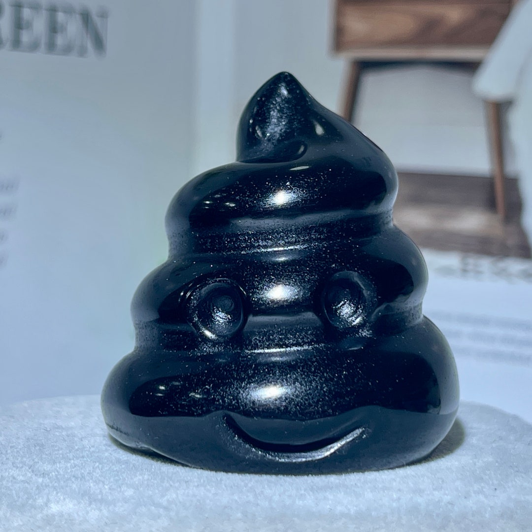 1.9''natural Obsidian Quartz Quartz Crystal Hand Carved Poop Skull ...