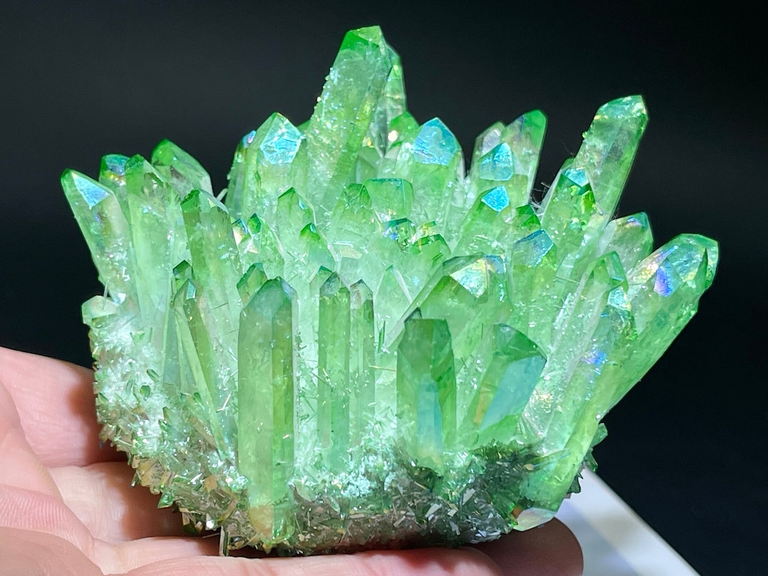 Green Quartz Cluster Crystal Quartz Point VUG Mineral Specimen Healing ...