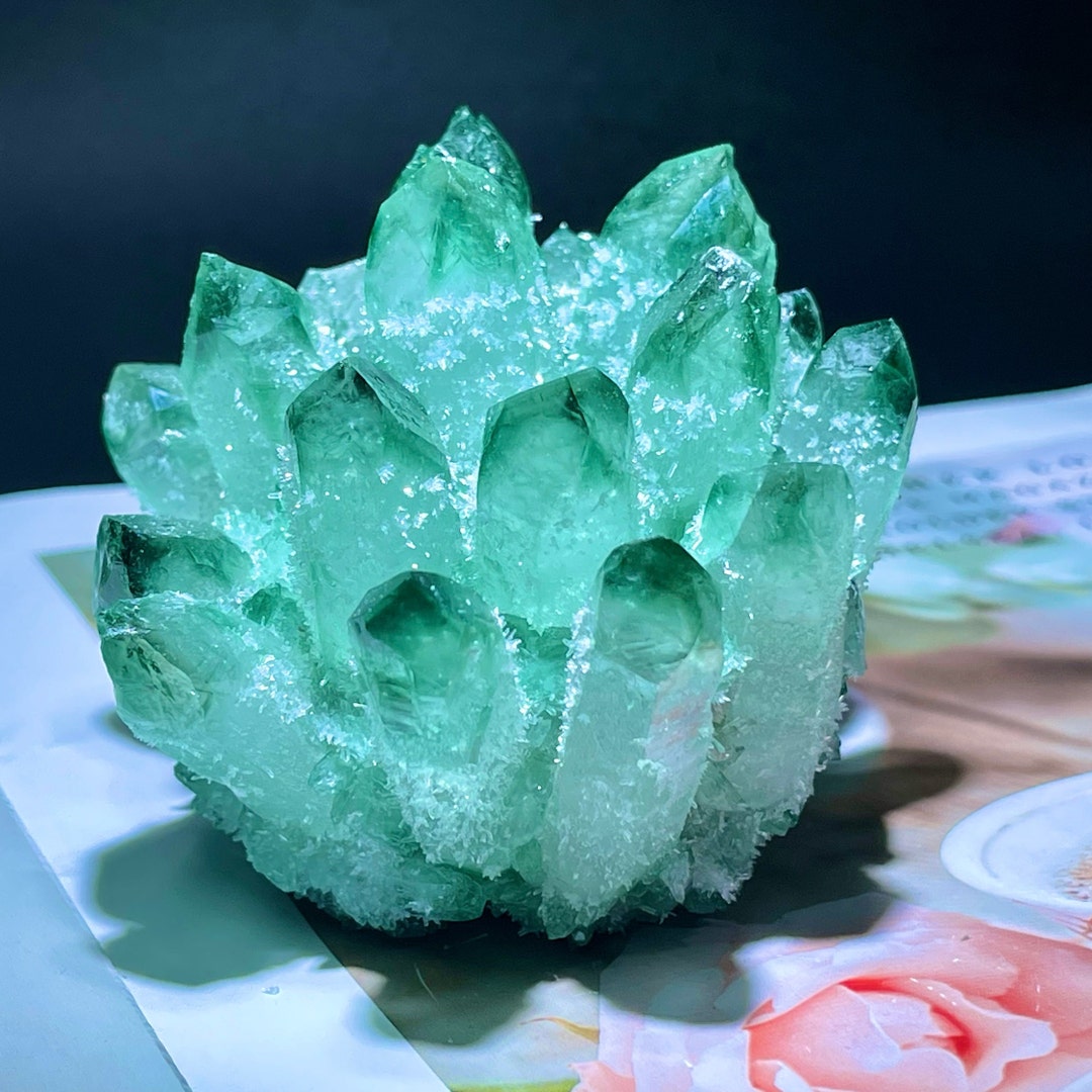 300ggreen Phantom Quartz Crystal Cluster Quartz Crystal Specimens Green ...