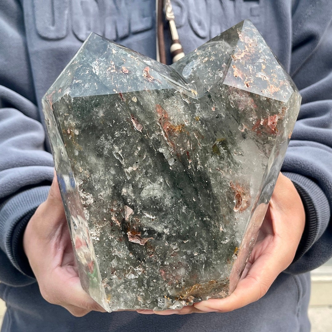 9.210.3lb Natural Ghost Phantom Quartz Crystal Obelisk Ghost Phantom ...