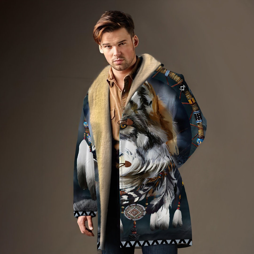 Native Tribes Pattern Native American Cloak, Warm Cozy Hoodie, Hooded ...