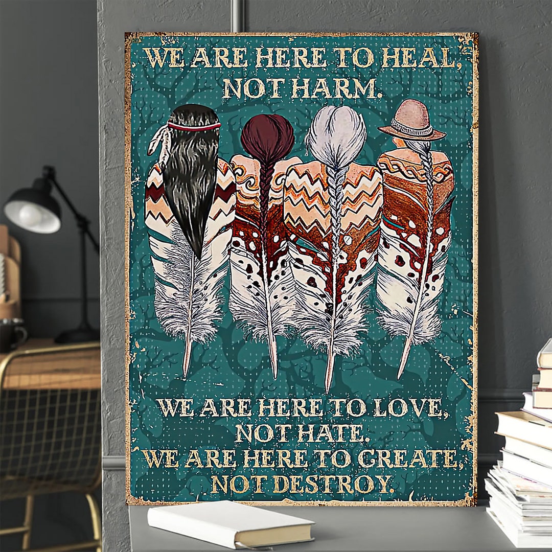 Native American We Are Here to Heal Poster Wall Art, Native American ...