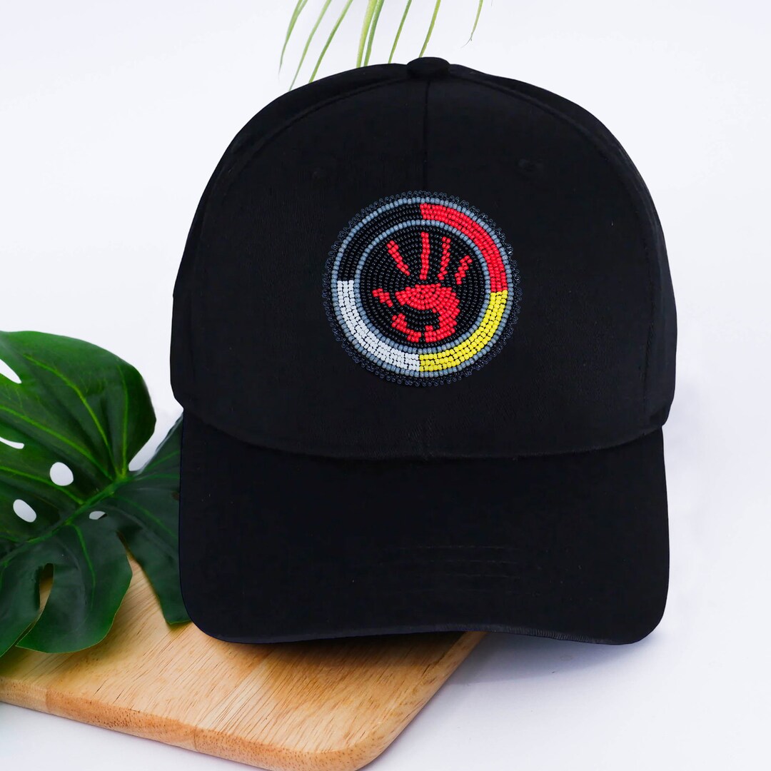 Native American MMIW Handprint Handmade Beaded Patch Brim - Etsy