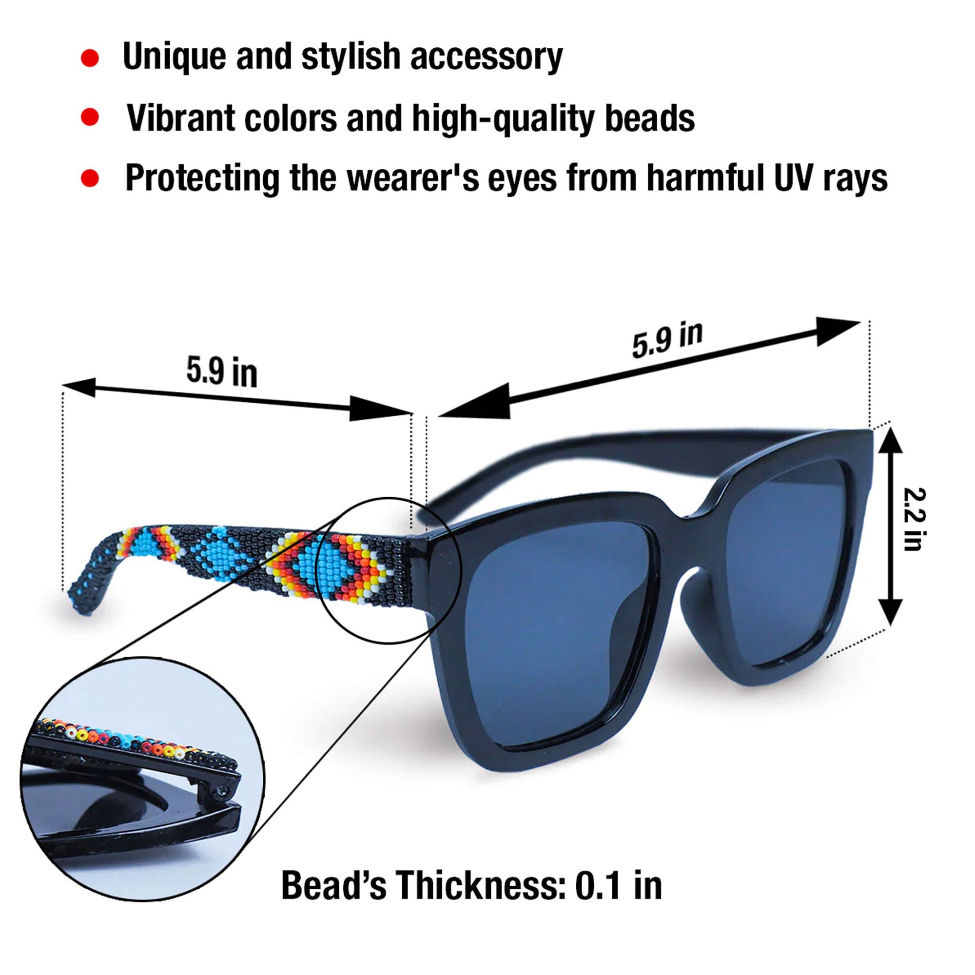 Native American Dark Blue Pattern Handmade Beaded Sunglasses - Etsy